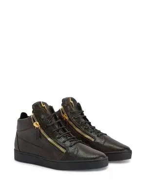 GIUSEPPE ZANOTTI Kriss Leather Mid-top Sneakers - Brown