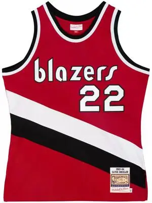 Mitchell & Ness Nba Portland Trail Blazers 83 Clyde Drexler Basketball Jersey - Red