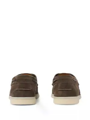 SCAROSSO Leather Boat Shoes - Brown