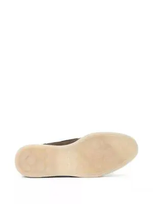 SCAROSSO Leather Boat Shoes - Brown