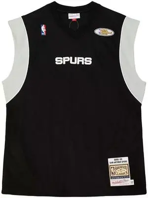 Mitchell & Ness San Antonio Spurs 2002 Shooting Shirt - Black