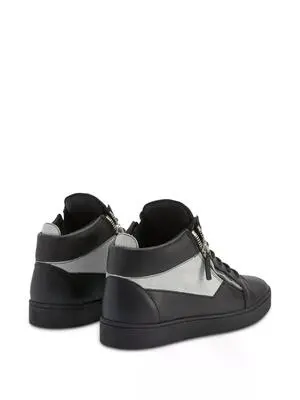 GIUSEPPE ZANOTTI Kriss Leather Mid-top Sneakers - Black