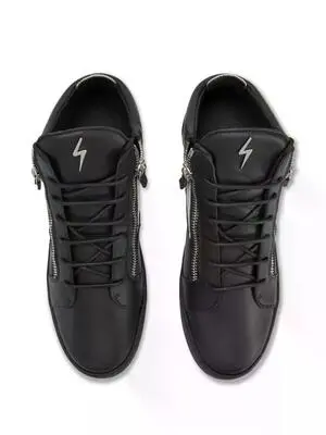 GIUSEPPE ZANOTTI Kriss Leather Mid-top Sneakers - Black