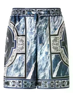 Roberto Cavalli Abstract-print Shorts - Blue