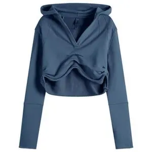 SKIMS Shoulder Pad Cropped Hoodie - Indigo