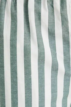 ALEX MILL Striped Cotton And Linen-blend Shorts - Forest Green