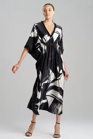Natori Shodo Beaded Silk Caftan