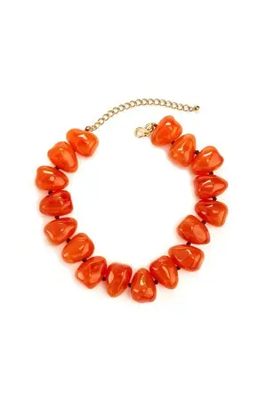 KENNETH JAY LANE Amber Pebble Necklace - Natural