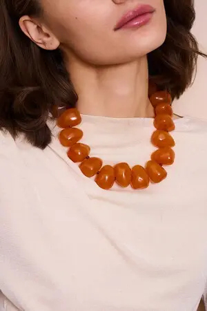 KENNETH JAY LANE Amber Pebble Necklace