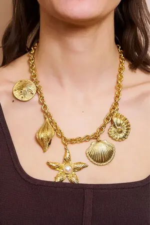 KENNETH JAY LANE Seashell Charm Necklace