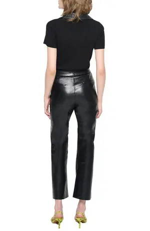 AS By DF As B Y Df Rowan Leather Cropped Flare Pants