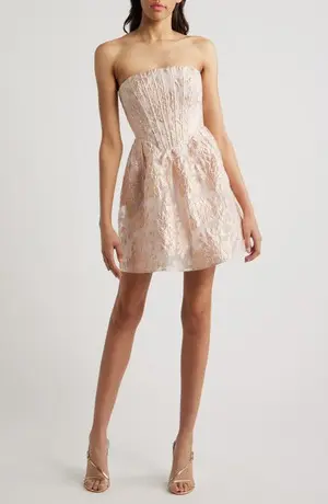 Lulus Ayla Jacquard Mini Dress