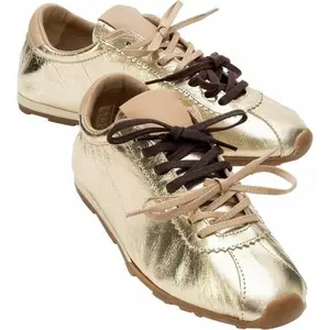 FOREVER & ALWAYS SHOES Crea Leather Sneakers Gold Leather