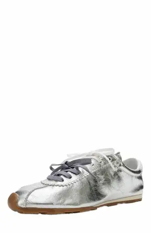 FOREVER & ALWAYS SHOES Crea Leather Sneakers - Silver Leather