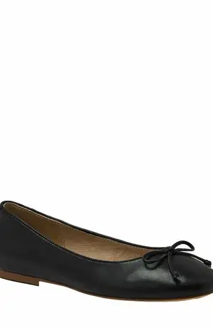 LANDS' END Leather Ballet Flats - Black