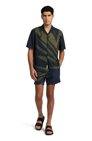 Onia Onia Calder Buckle 5" Swim Trunk Deep Navy Multi