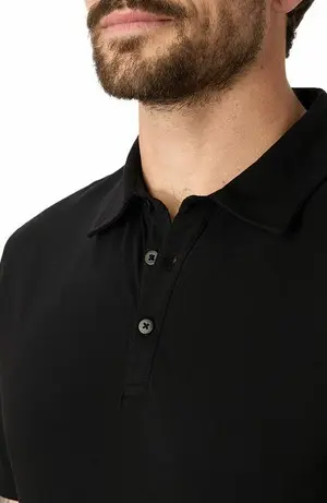 PACT Luxe Stretch Jersey Slim Polo - Black
