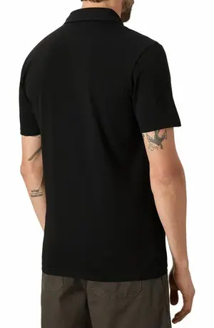 PACT Luxe Stretch Jersey Slim Polo - Black