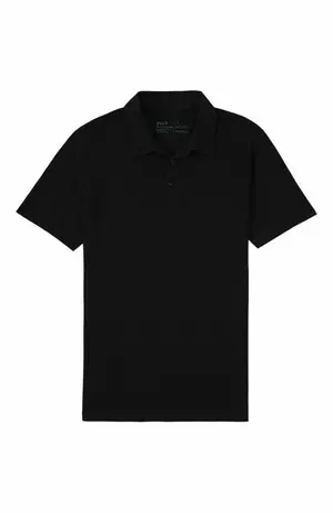 PACT Luxe Stretch Jersey Slim Polo - Black