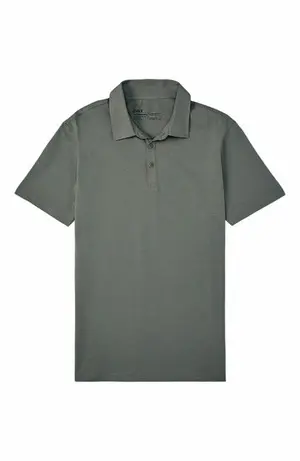 PACT Luxe Stretch Jersey Slim Polo - Castor Grey