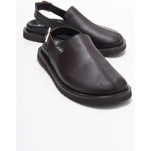 FOREVER & ALWAYS SHOES Laby Leather Clogs - Brown Leather
