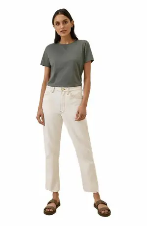 PACT Luxe Stretch Jersey Slim Tee - Castor Green