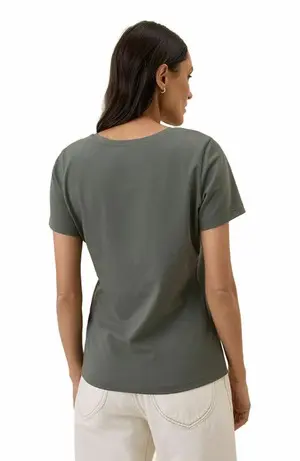 PACT Luxe Stretch Jersey Slim Tee - Castor Green