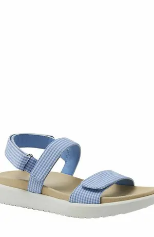 LANDS' END Comfort Adjustable Gingham Sandals