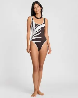 Onia Arya One-piece Swimsuit - Espresso/egret