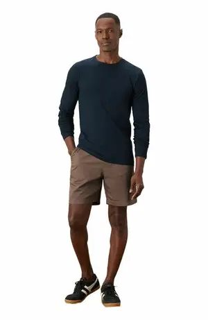 PACT Luxe Stretch Jersey Slim Long Sleeve Tee - Midnight Blue