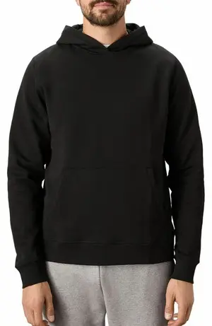PACT Organic Cotton Cloud Brushed Fleece Pullover Hoodie - Black