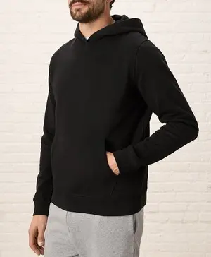 PACT Organic Cotton Cloud Brushed Fleece Pullover Hoodie - Black