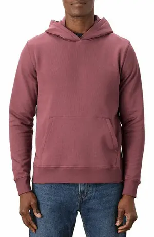 PACT Organic Cotton Cloud Brushed Fleece Pullover Hoodie - Mauve