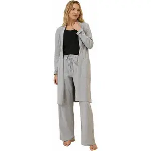 PACT Pact Organic Cotton Cool Stretch Lounge Duster Heather Grey