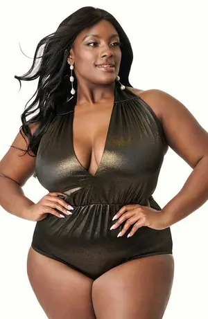 Unique Vintage Derek One-piece Swimsuit - Black