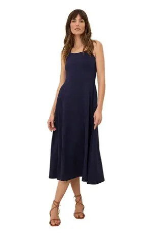 PACT Fit & Flare Midi Dress - Eclipse