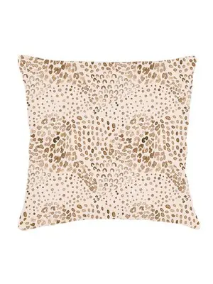 Anaya Cheetah Velvet Pillow With Down Insert - Brown