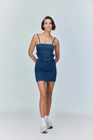 JENDUE Sosa Denim Mini Skirt