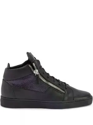 GIUSEPPE ZANOTTI Kriss Leather Mid-top Sneakers - Black
