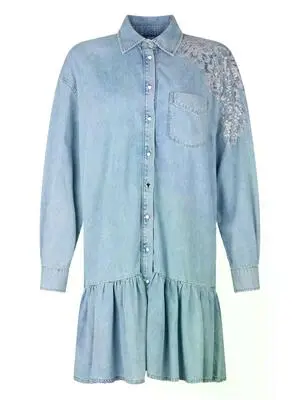 Liu Jo Lace-detail Denim Shirtdress