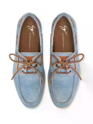 GIUSEPPE ZANOTTI Venice Denim Boat Shoes - Blue