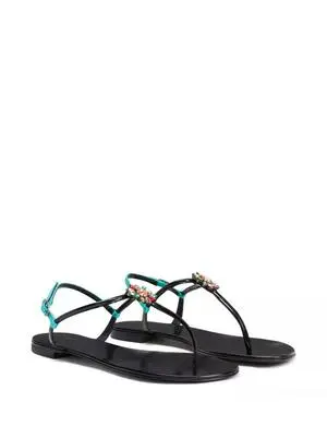 GIUSEPPE ZANOTTI Noussa Rhinestone Sandals - Black