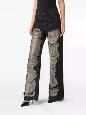 Philipp Plein Mesh Strass Jeans