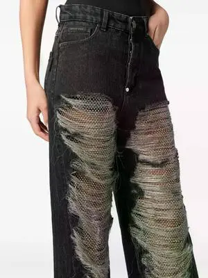 Philipp Plein Mesh Strass Jeans