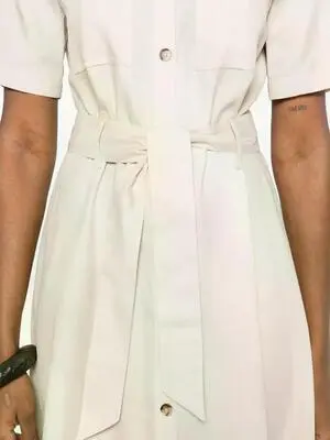 Woolrich Tied-waist Midi Shirt Dress - Neutrals