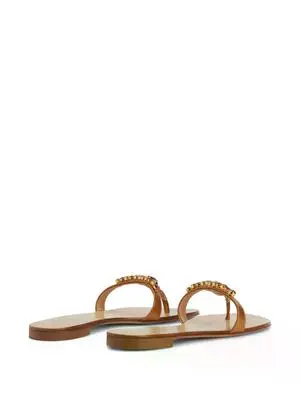 GIUSEPPE ZANOTTI Katisha Leather Flat Sandals