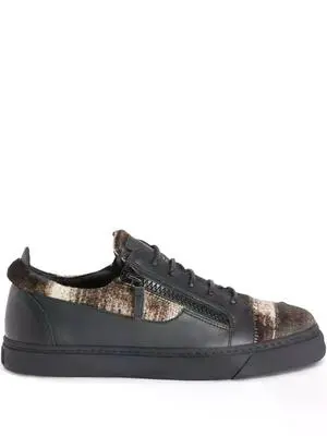 GIUSEPPE ZANOTTI Frankie Double-zip Low-top Sneakers - Black