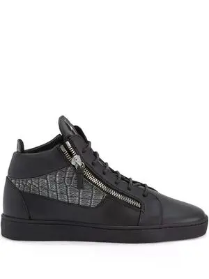 GIUSEPPE ZANOTTI Kriss Leather Mid-top Sneakers - Black