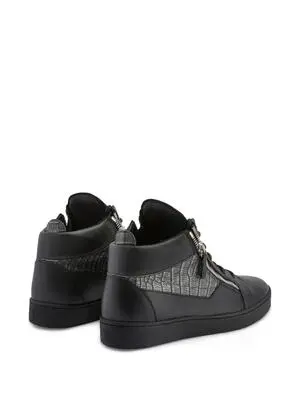 GIUSEPPE ZANOTTI Kriss Leather Mid-top Sneakers - Black
