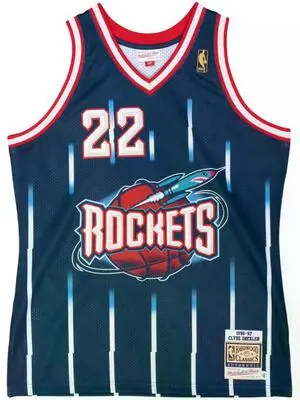 Mitchell & Ness Nba Houston Rockets 96 Clyde Drexler Authentic Road Jersey - Blue